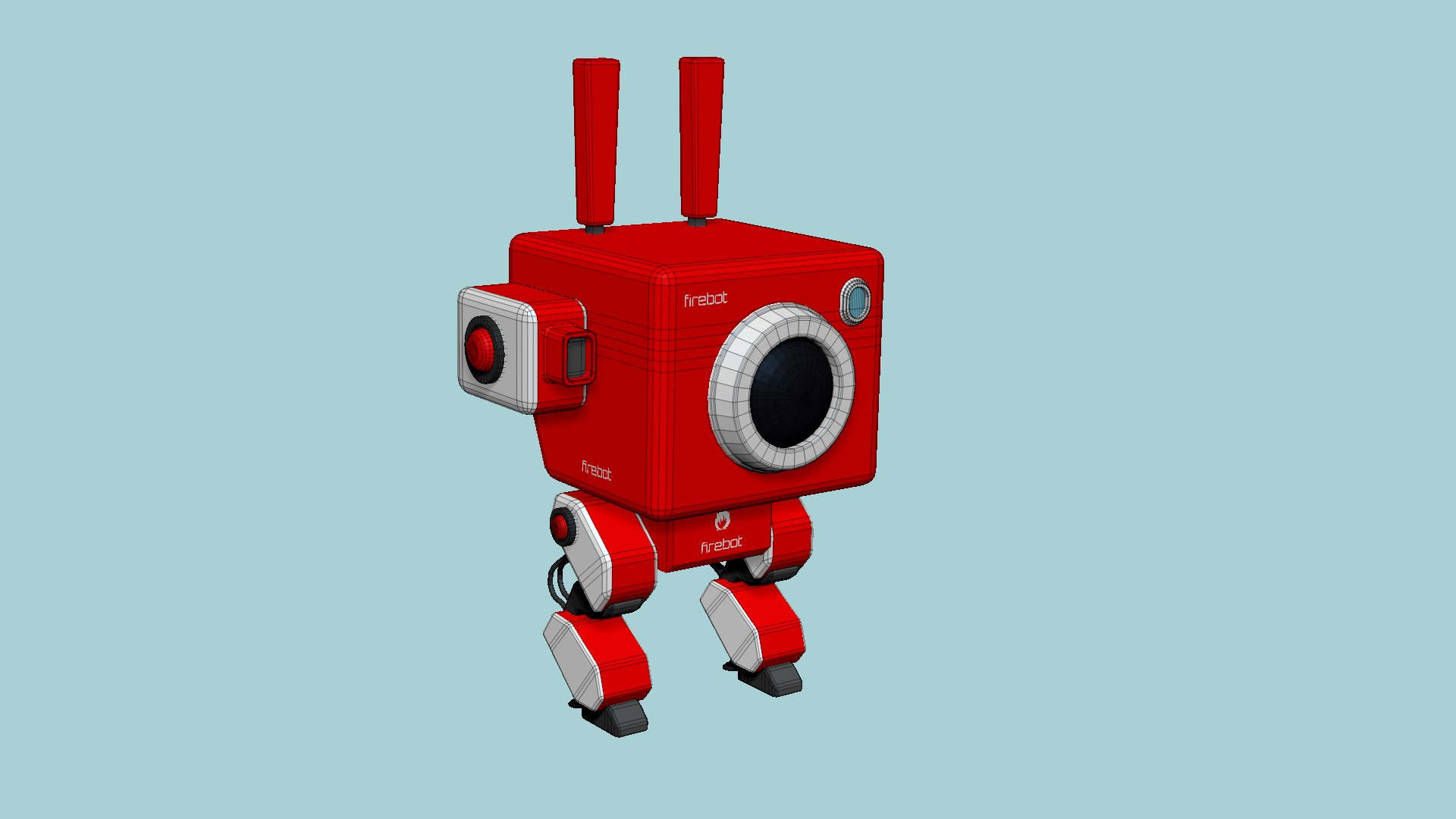 3D Robot C9 Firebot - Sentinel Character SciFi Design Model ...