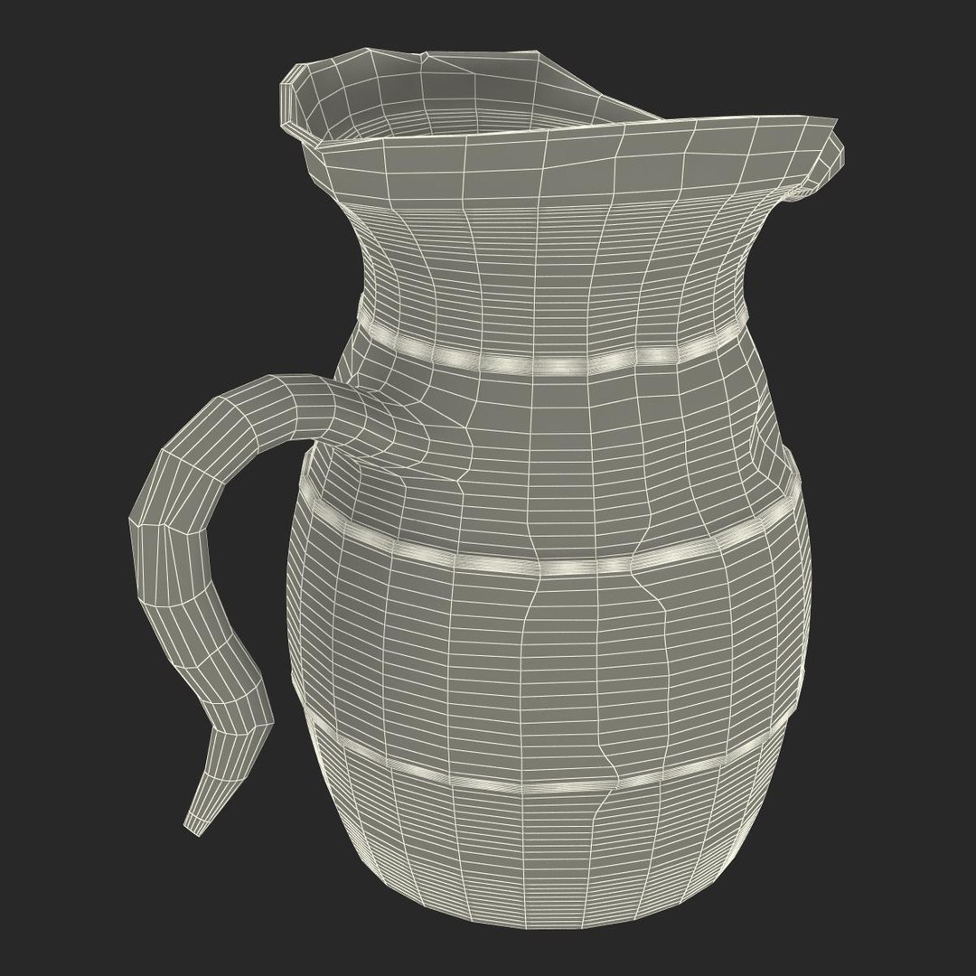 3d antique plated pitcher model