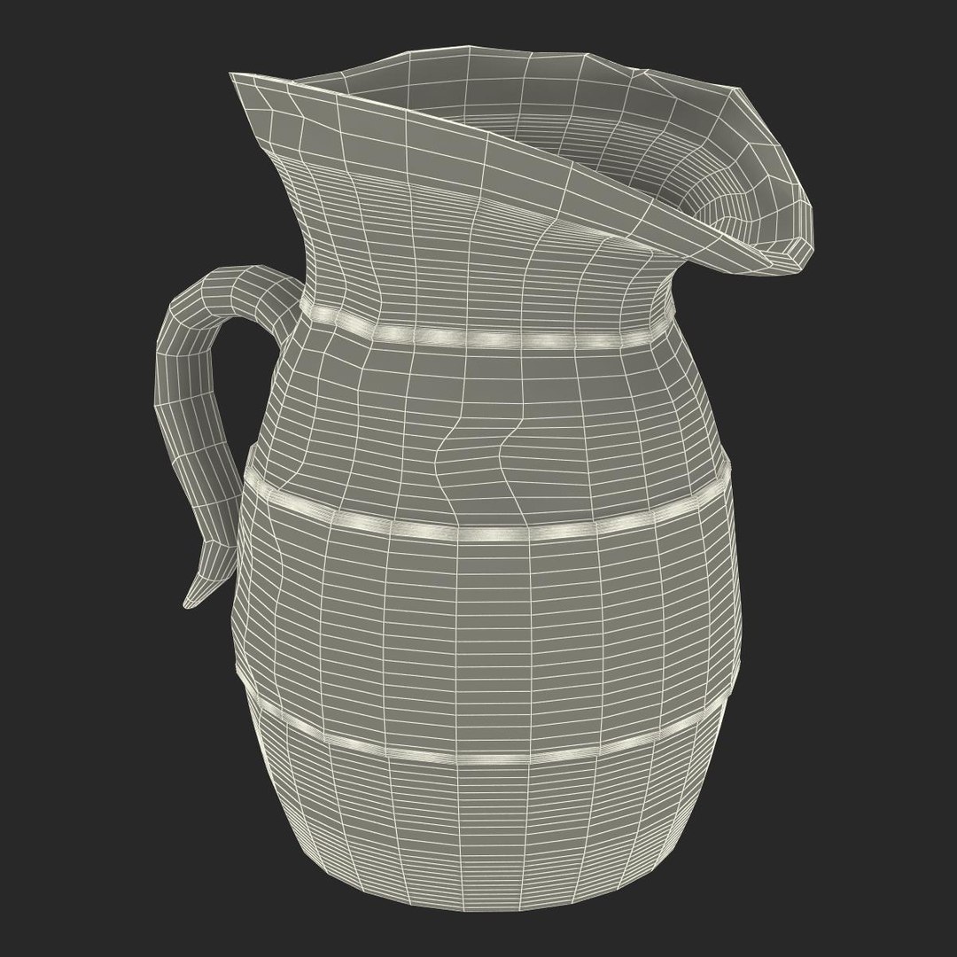 3d antique plated pitcher model