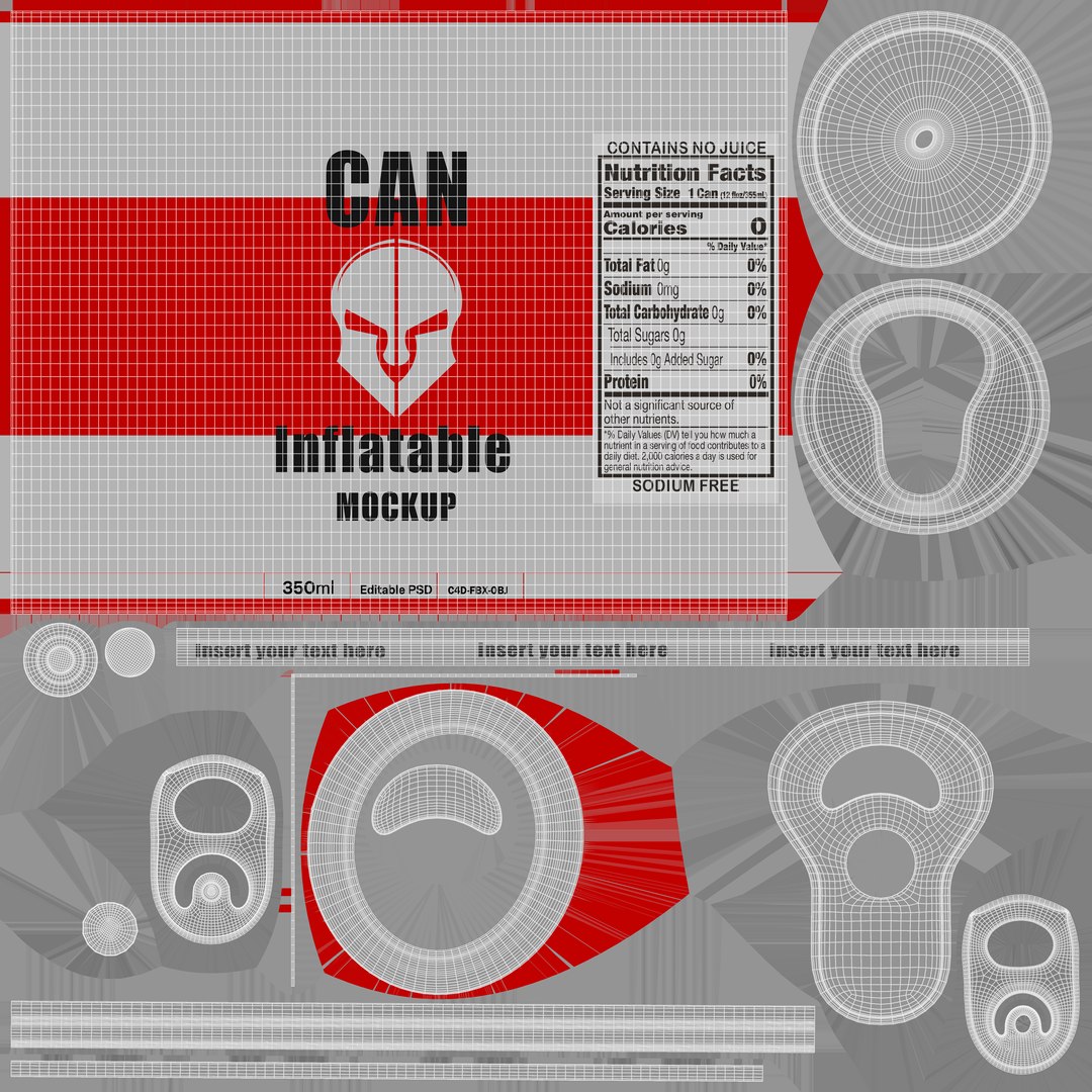 3D Inflatable Can Drink Editable Mockup 350ml - TurboSquid 2170688