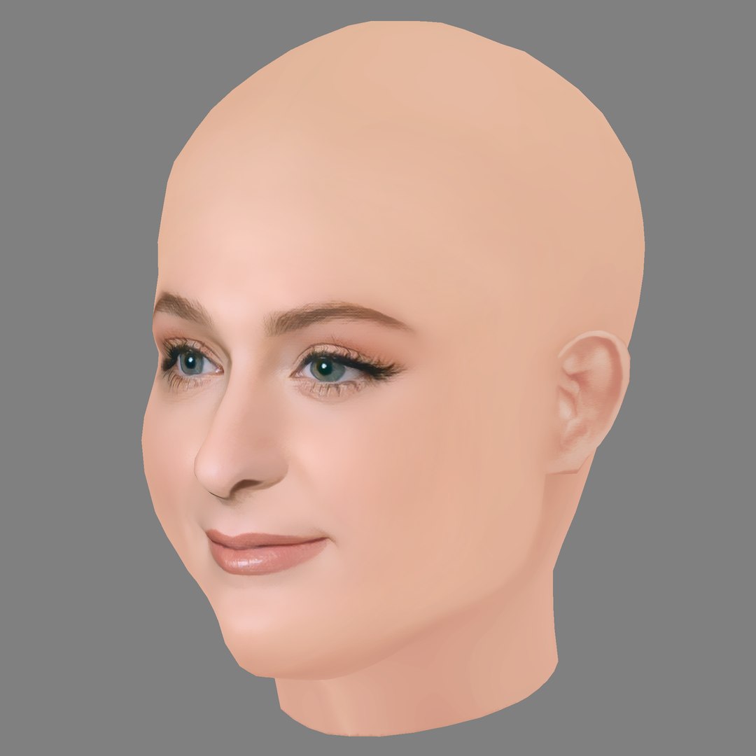 3D Meghan Trainor Head - No Hair - Low Poly Head For Game Model ...