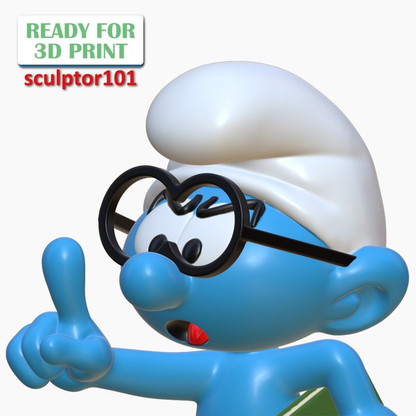 3D The Smurfs 3D printable model - Brainy Smurf - TurboSquid 2050914