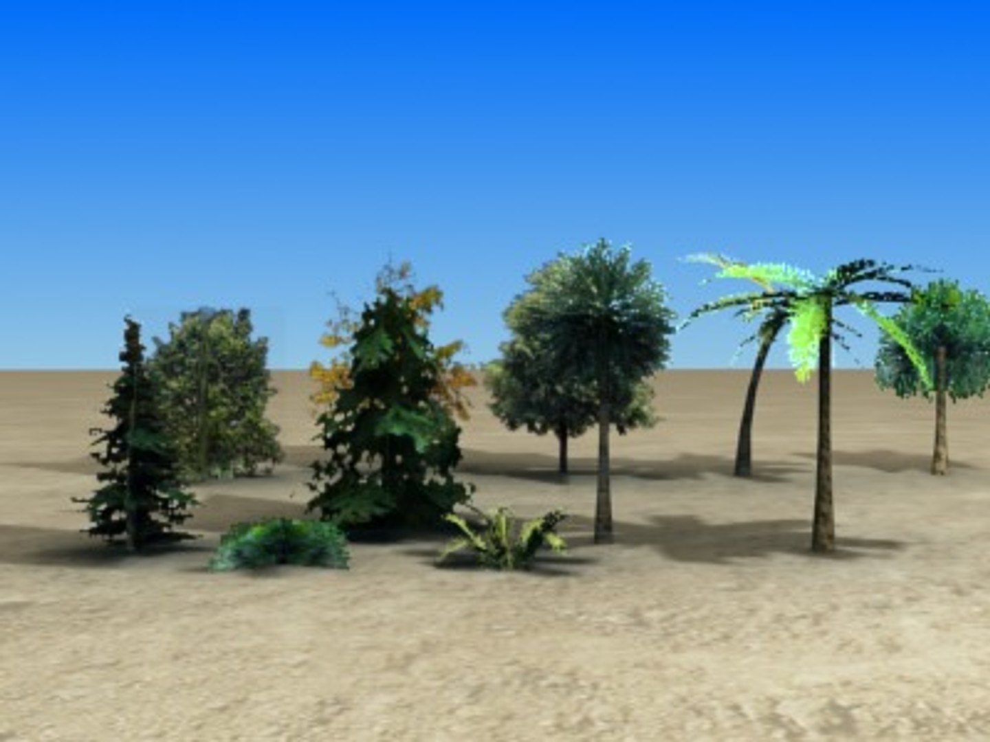 Trees Bushes 3d Model