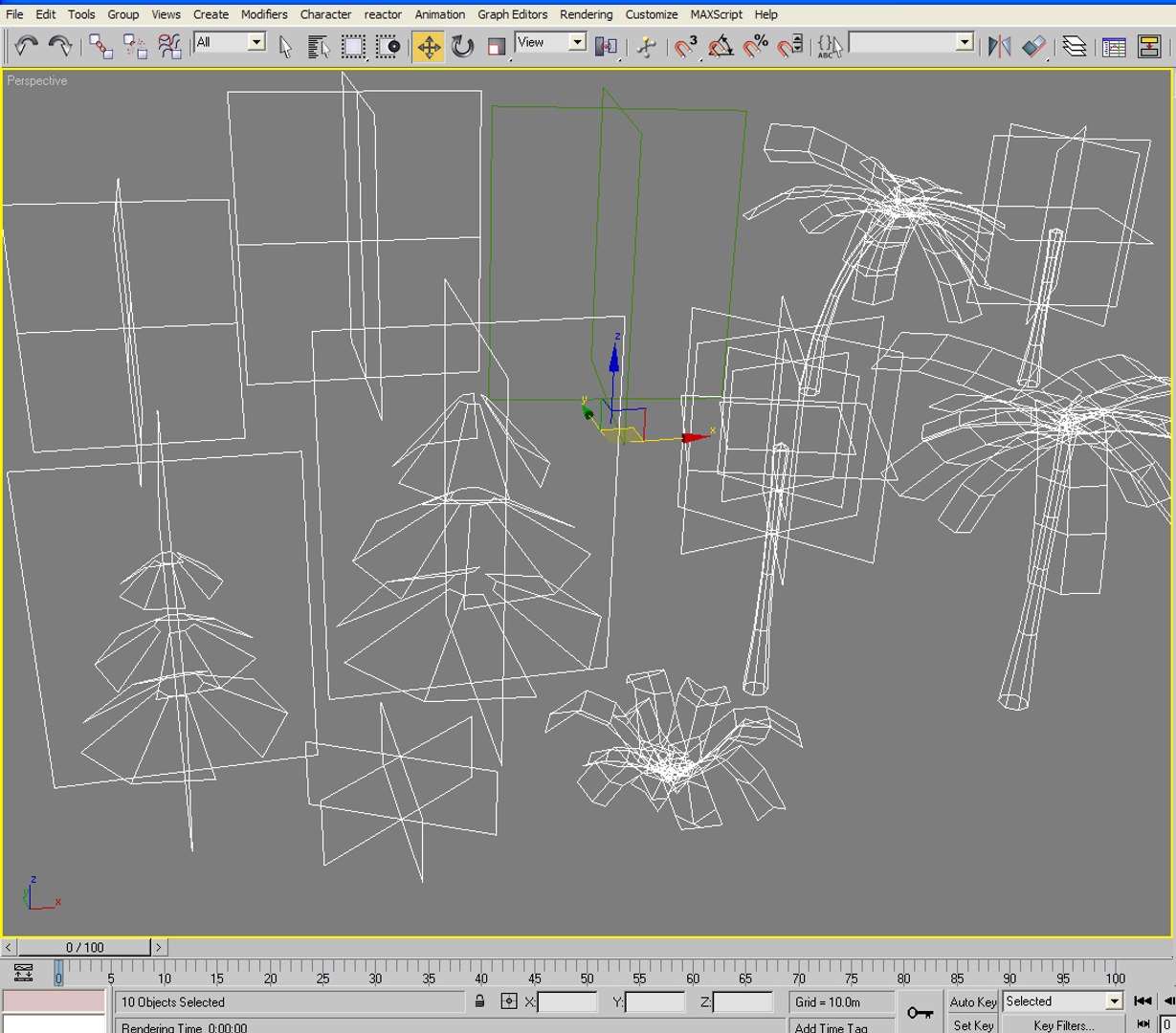 Trees Bushes 3d Model