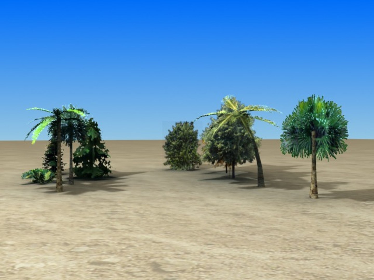 Trees Bushes 3d Model