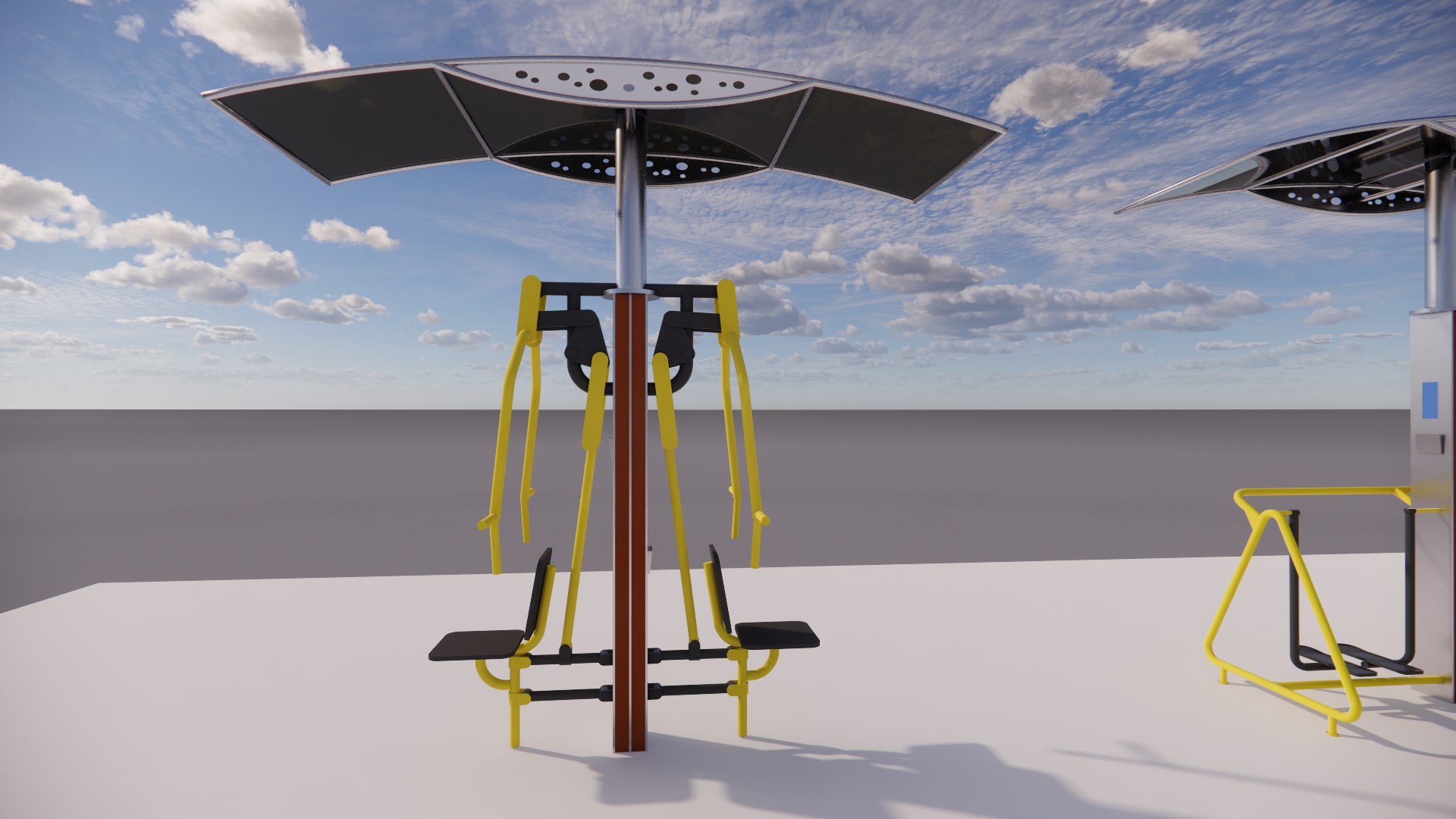 3D Model Solar-powered Fitness Equipment-A7 - TurboSquid 2255046