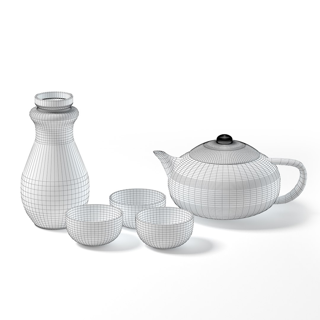 Black Tea Set 3D Model - TurboSquid 1239300