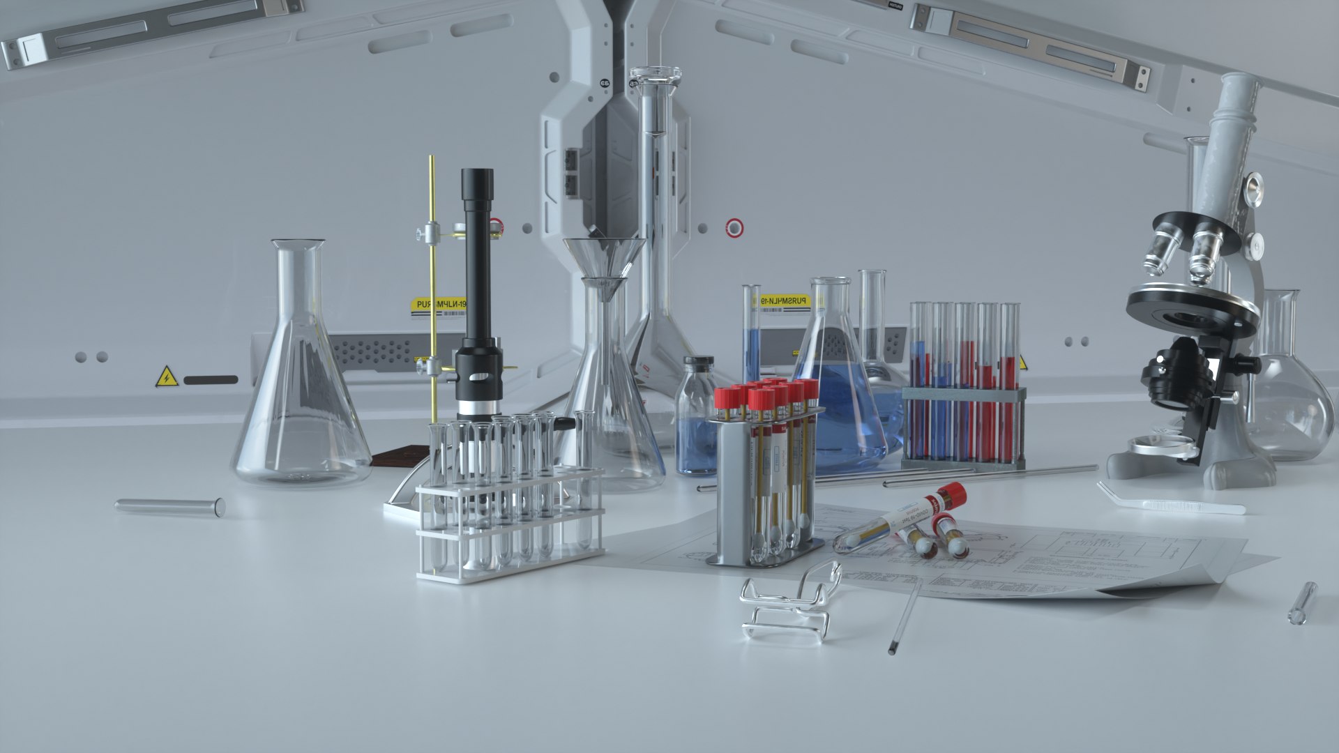 3D C4D Octane Render Science Fiction Chemistry Laboratory - TurboSquid ...