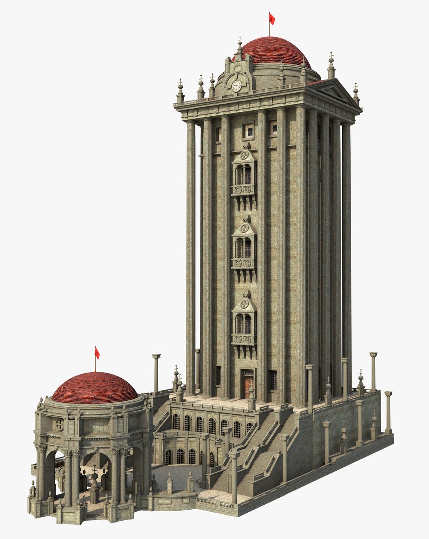 Ancient Tower Temple Model - TurboSquid 1829491