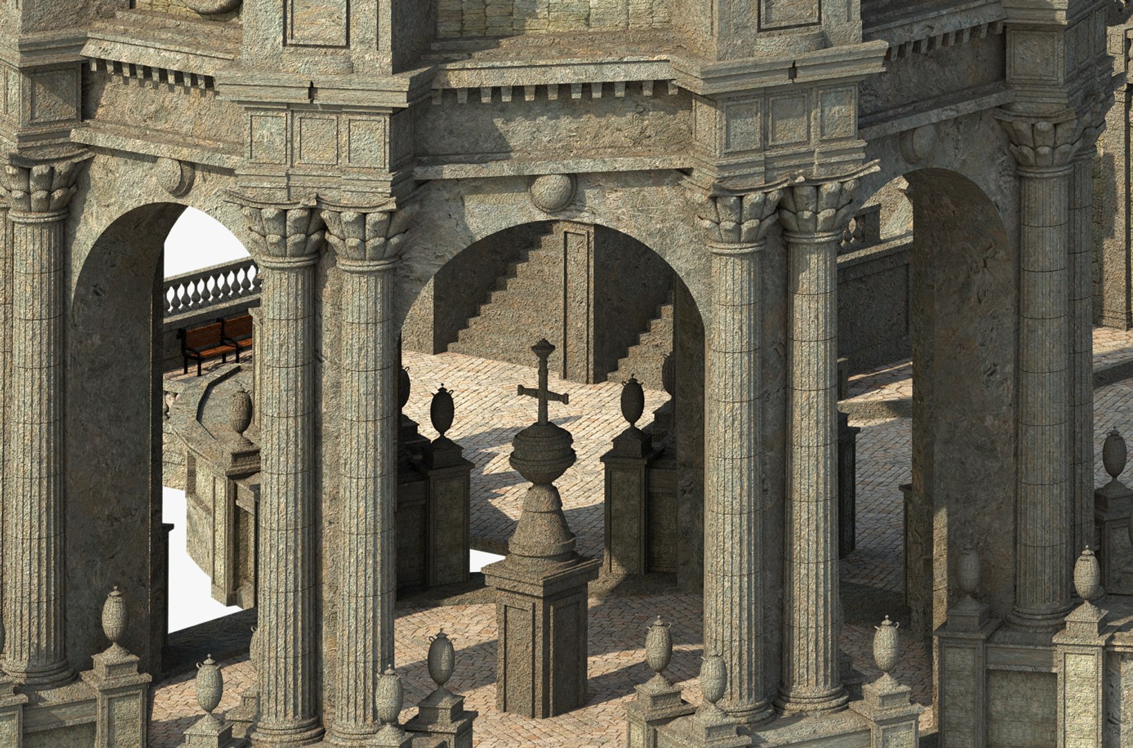 Ancient Tower Temple Model - TurboSquid 1829491