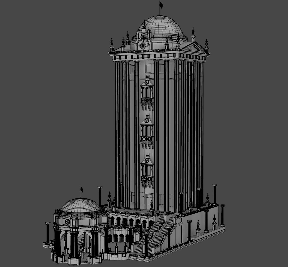 Ancient Tower Temple Model - TurboSquid 1829491