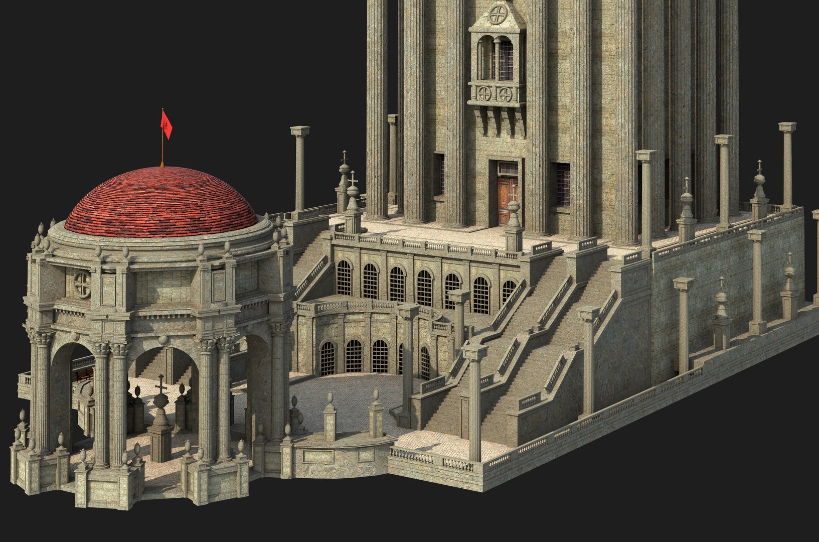 Ancient Tower Temple Model - TurboSquid 1829491