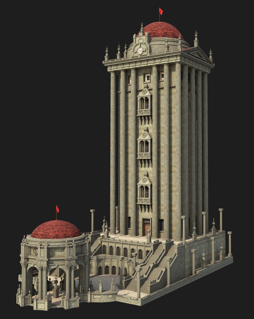 Ancient Tower Temple Model - TurboSquid 1829491