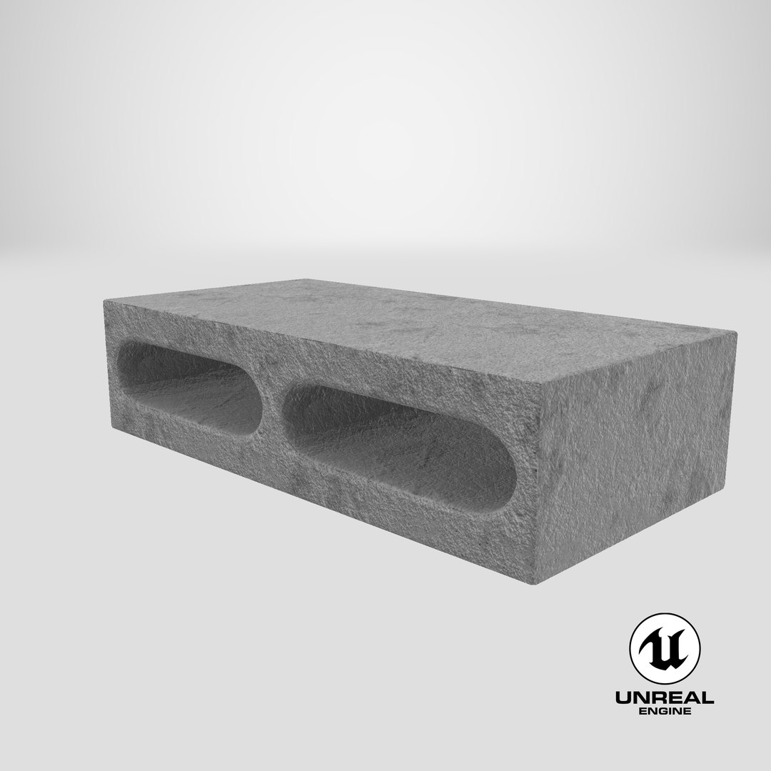 Hollow Cinder Block 1 model - TurboSquid 2052832