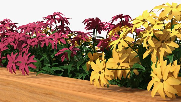 3D wooden flower planter box - TurboSquid 1621026