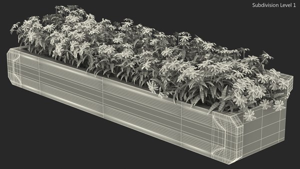 3D wooden flower planter box - TurboSquid 1621026