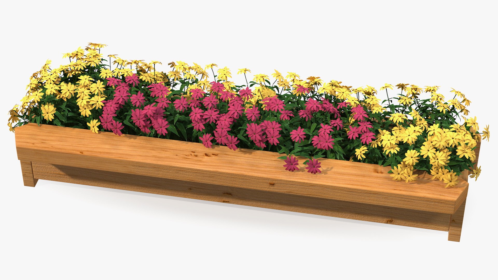 3D wooden flower planter box - TurboSquid 1621026