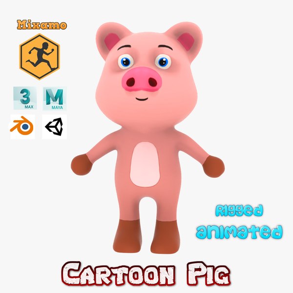 Character011 Animated Pig 3D3D模型 - TurboSquid 2013766