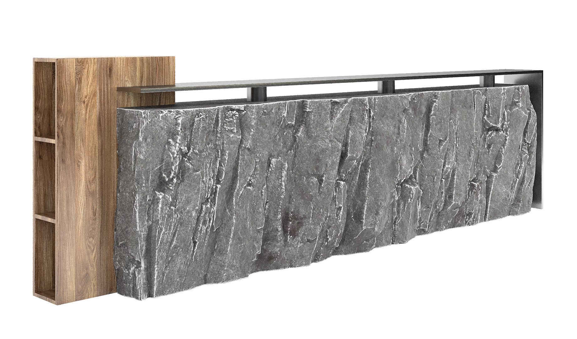 Restaurant Counter With Hanging Plants Model - TurboSquid 2028788