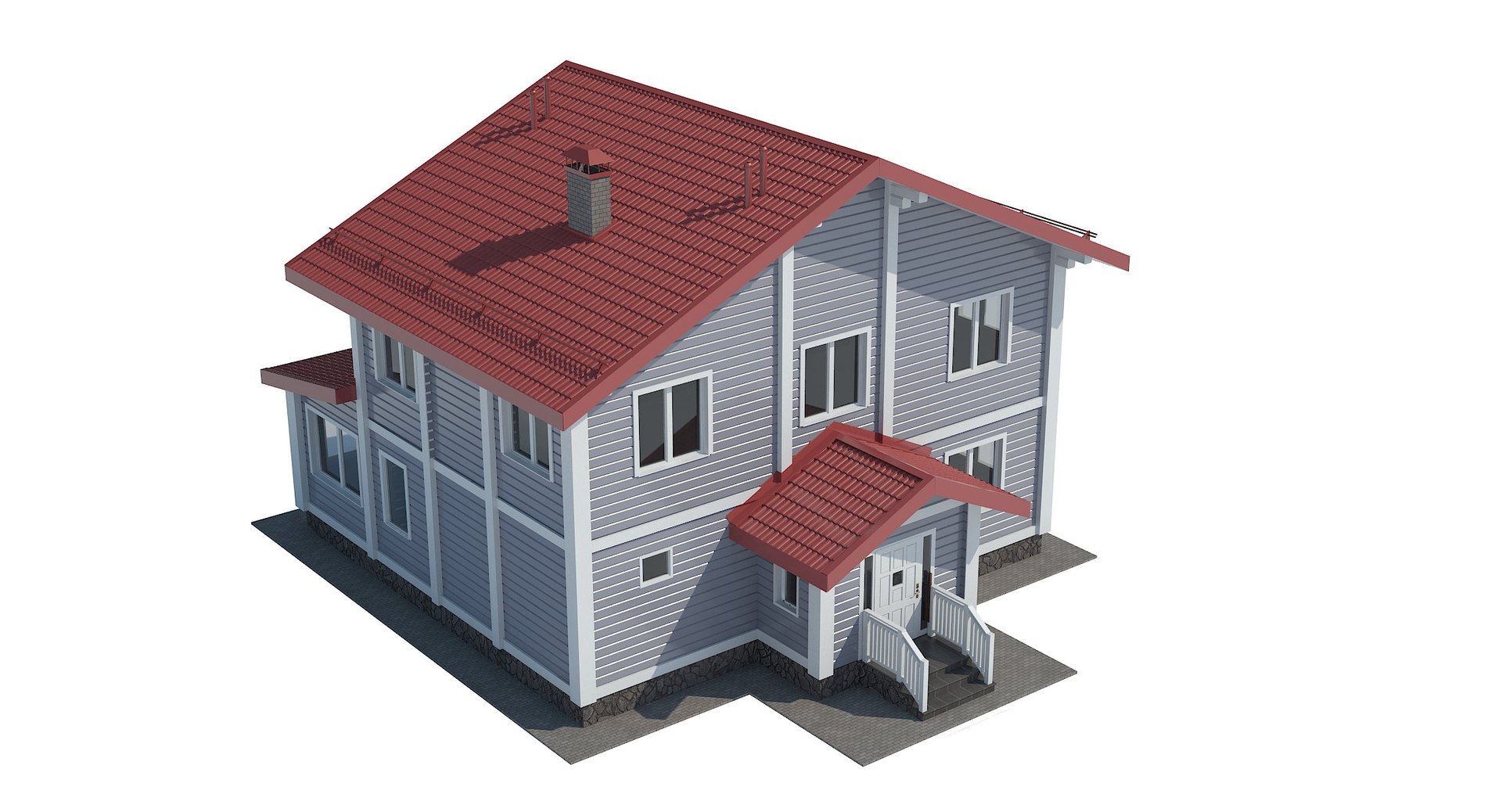 Realistic Grey Cottage Model - TurboSquid 1370153