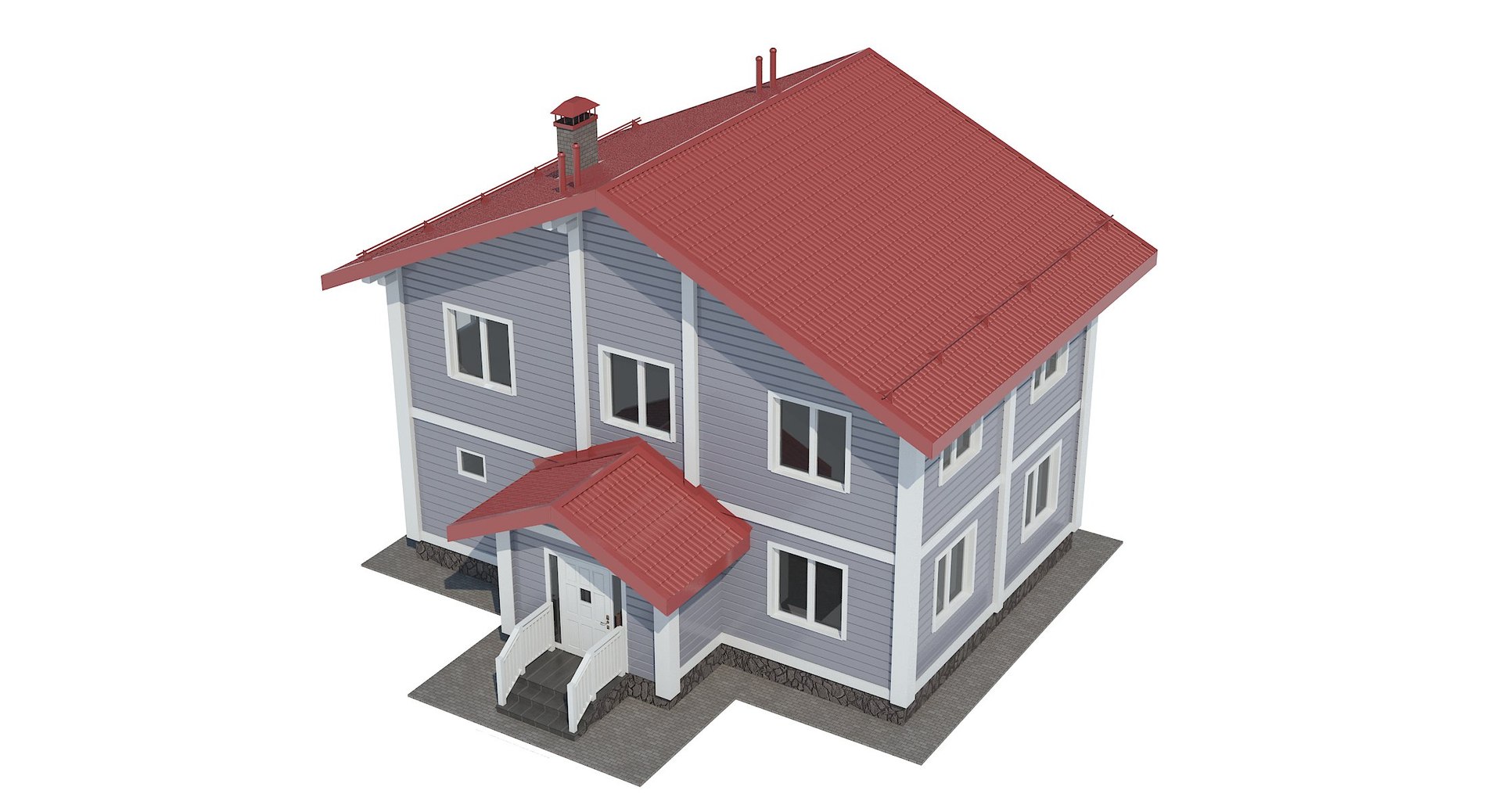 Realistic Grey Cottage Model - TurboSquid 1370153