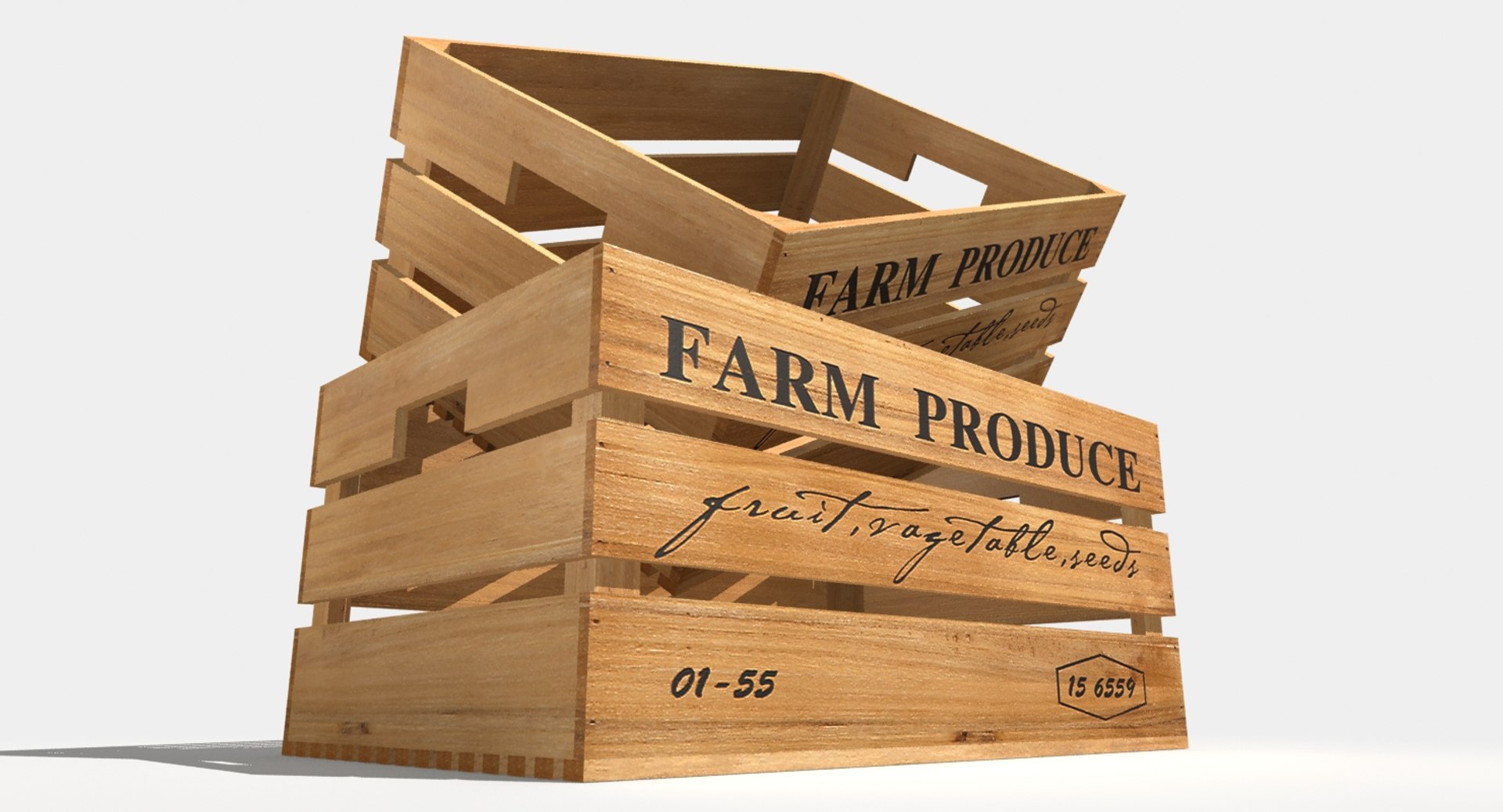 3D Wooden Farm Crate Model - TurboSquid 1283614