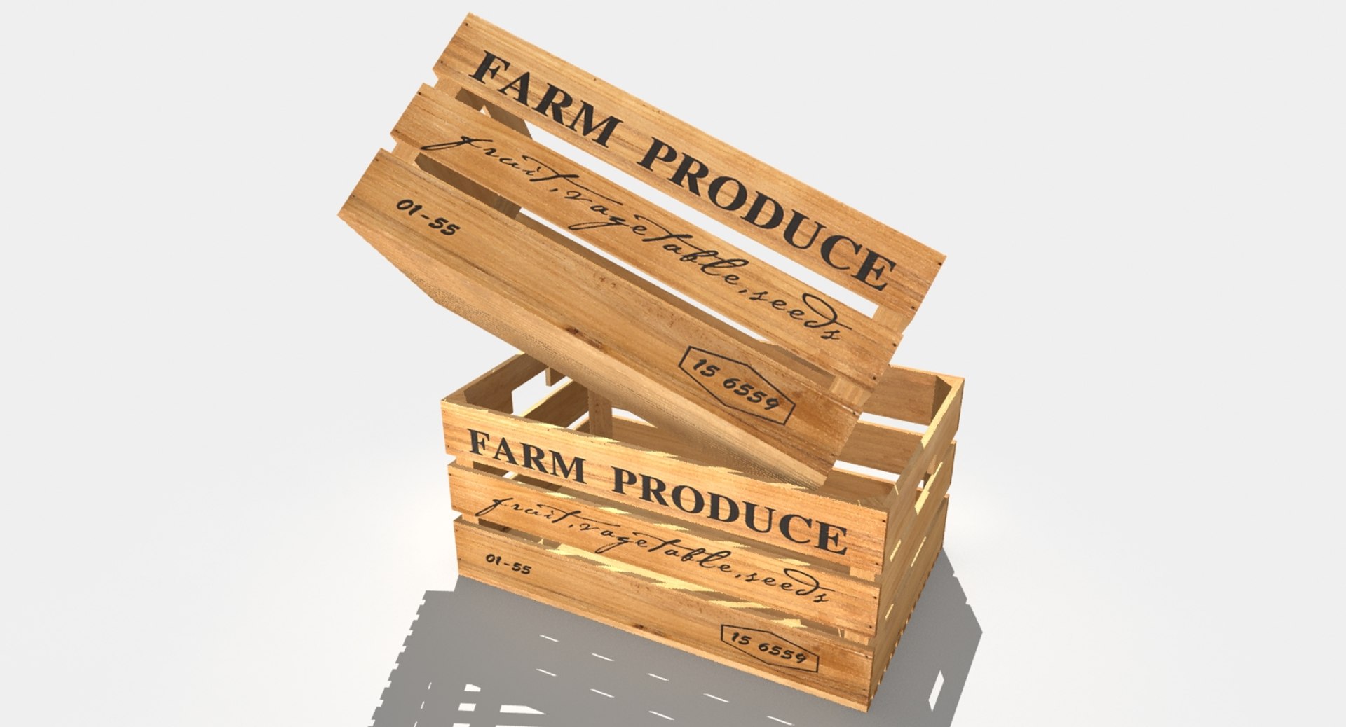 3D Wooden Farm Crate Model - TurboSquid 1283614