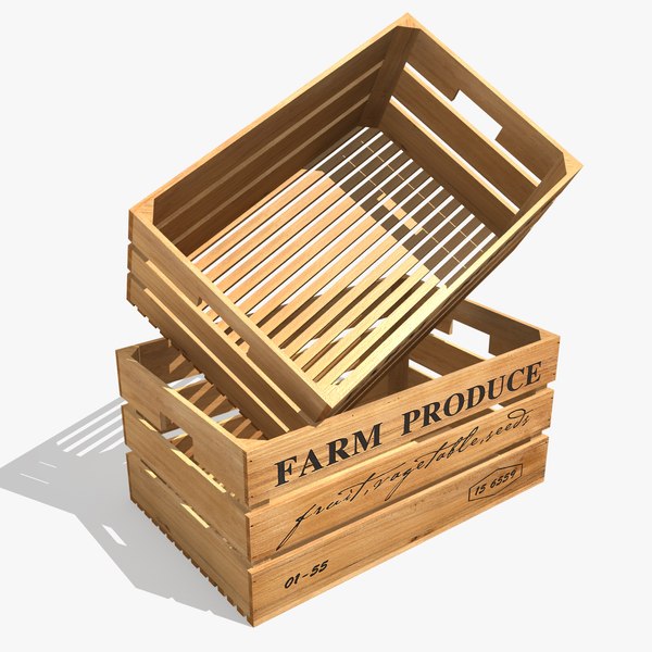 3D wooden farm crate model - TurboSquid 1283614