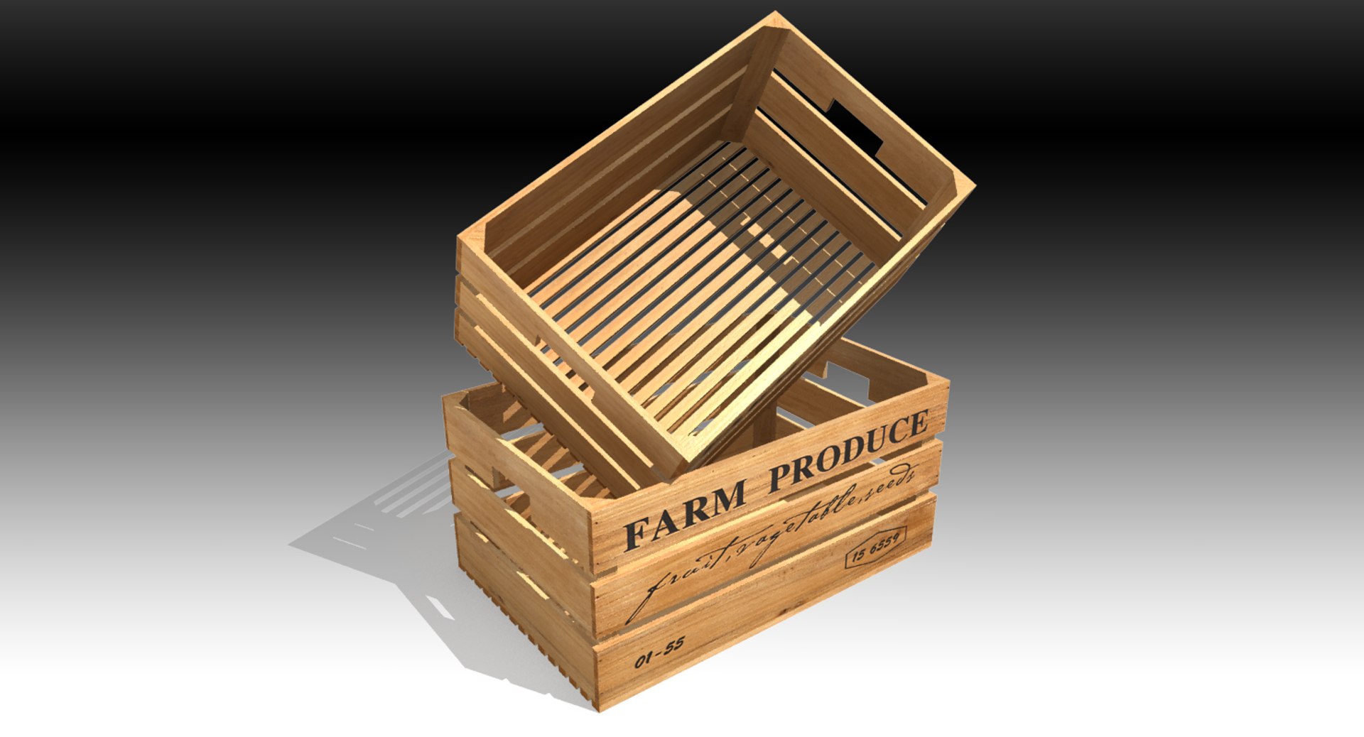 3D Wooden Farm Crate Model - TurboSquid 1283614