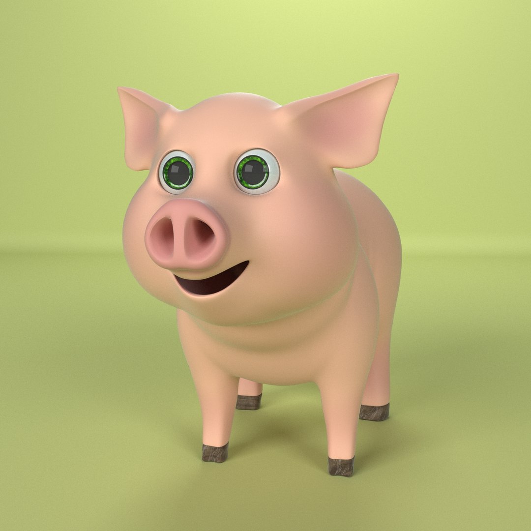 Cartoon Piglet 3D Model - TurboSquid 1615742