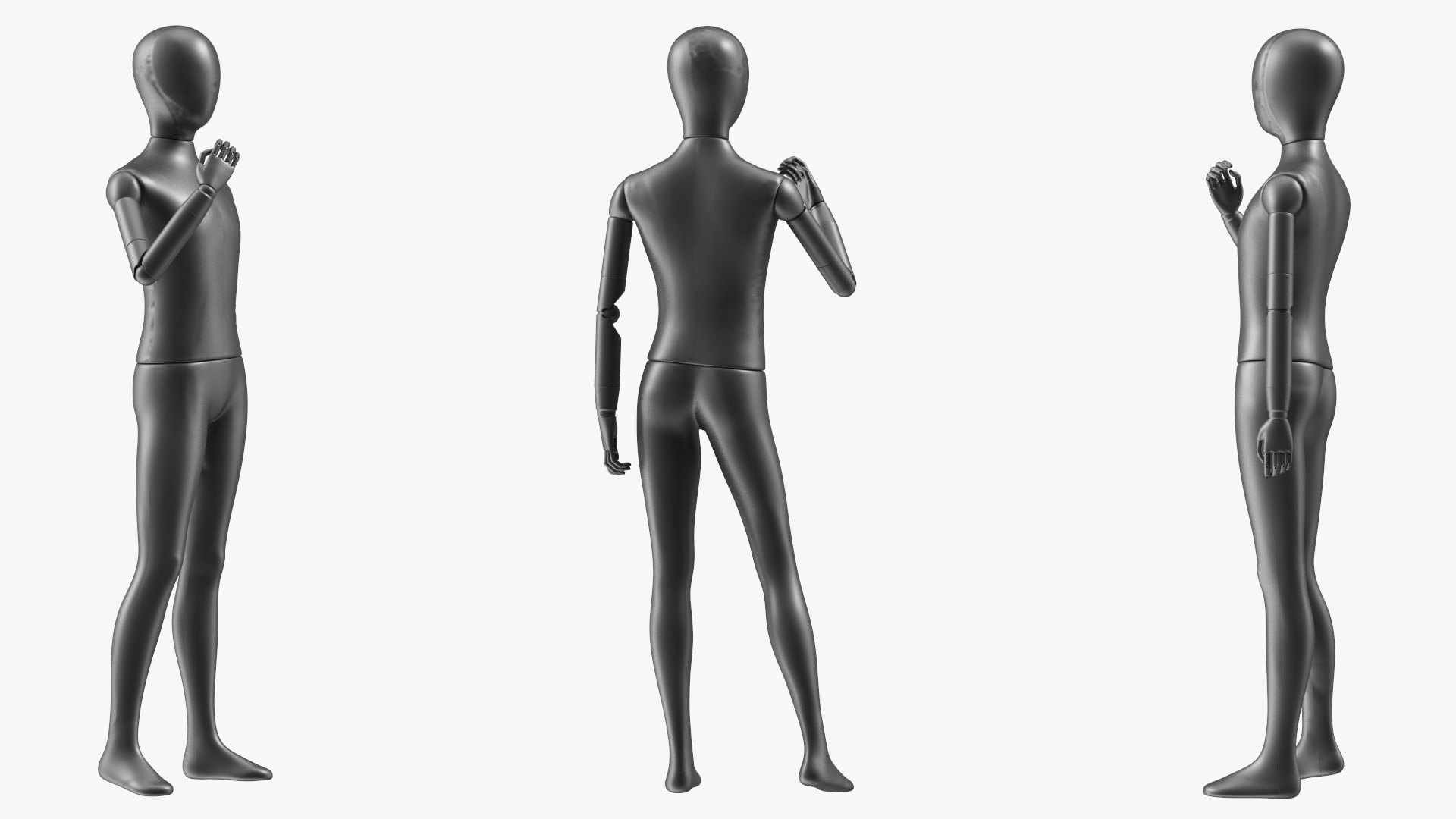 3D Flexible Child Mannequin Standing Pose Black - TurboSquid 1852178