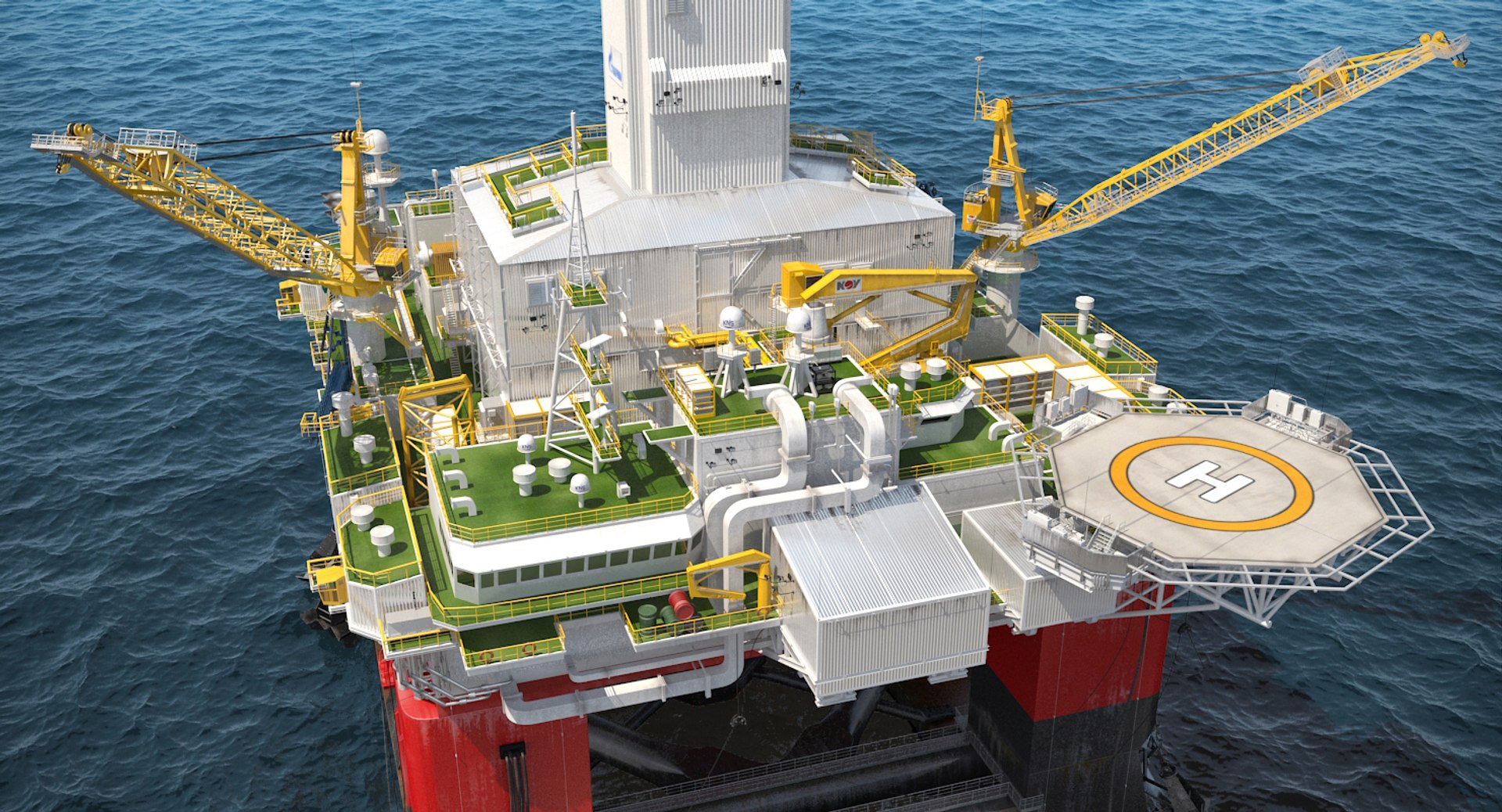 3D model semi submersible drilling rig - TurboSquid 1244855