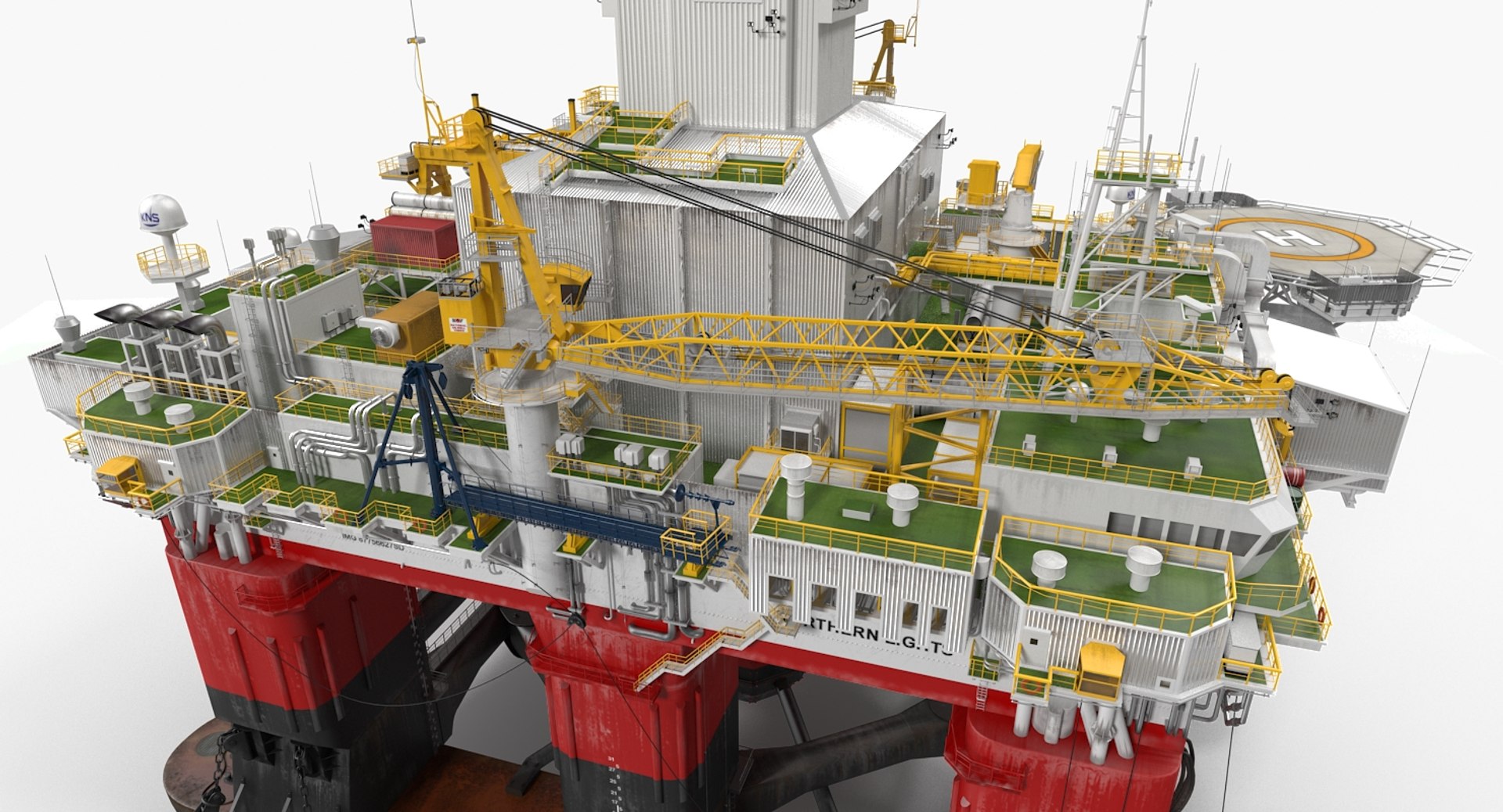 3D model semi submersible drilling rig - TurboSquid 1244855
