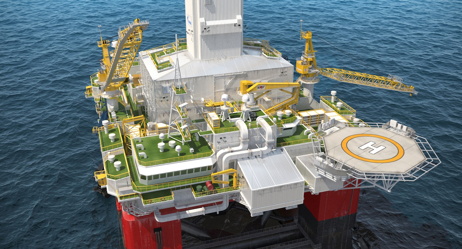 3D model semi submersible drilling rig - TurboSquid 1244855