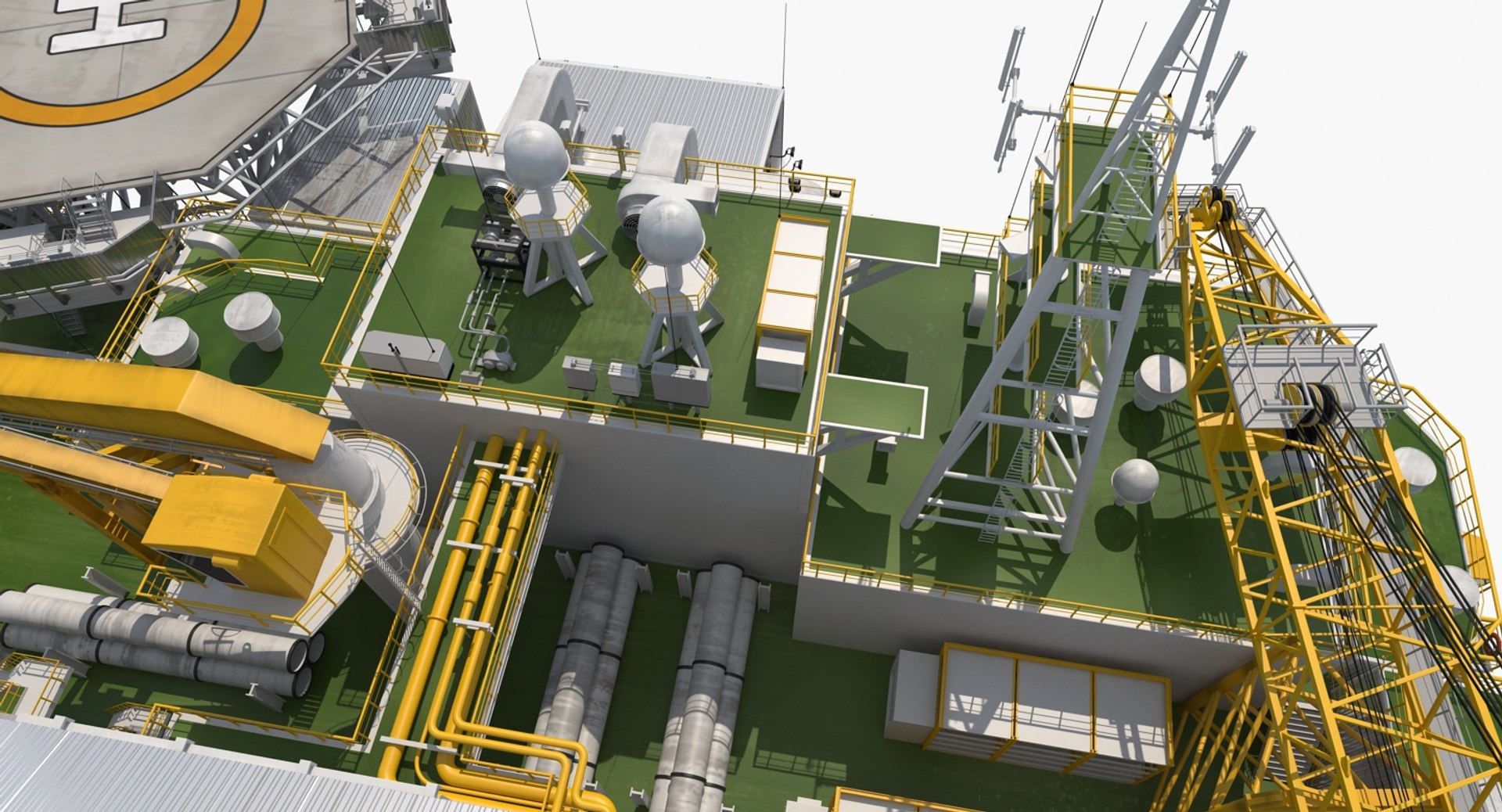 3D model semi submersible drilling rig - TurboSquid 1244855