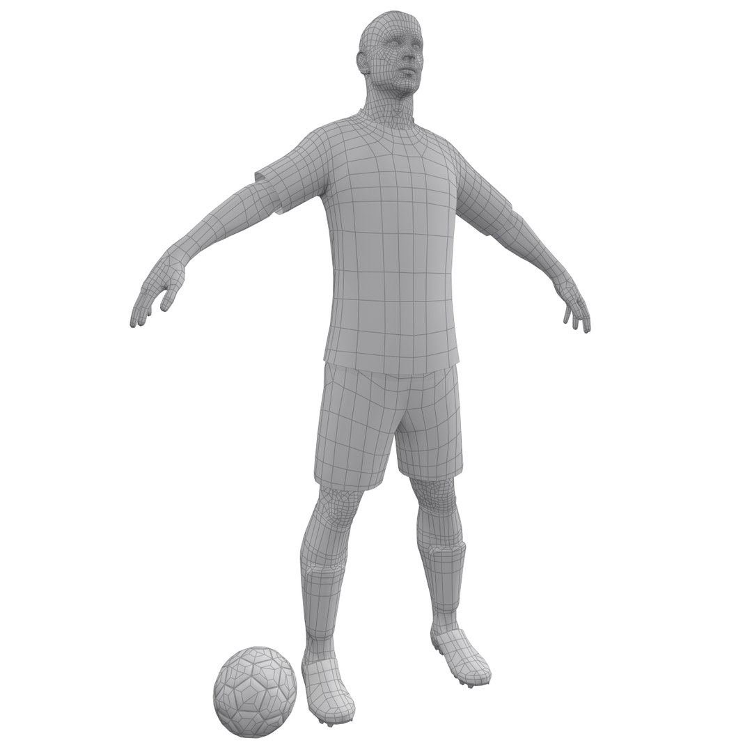 3d rigged soccer player model
