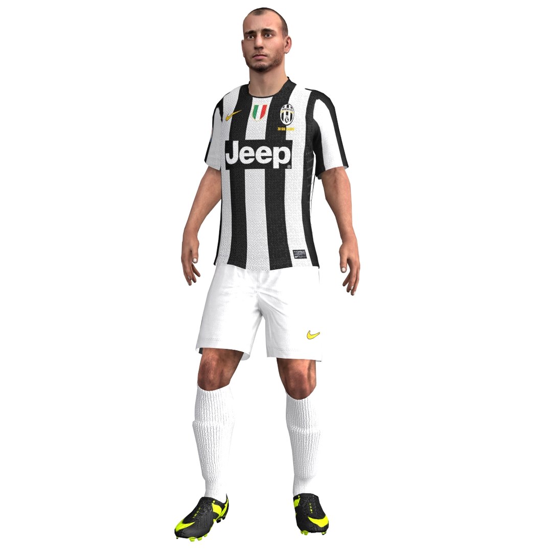 3d rigged soccer player model