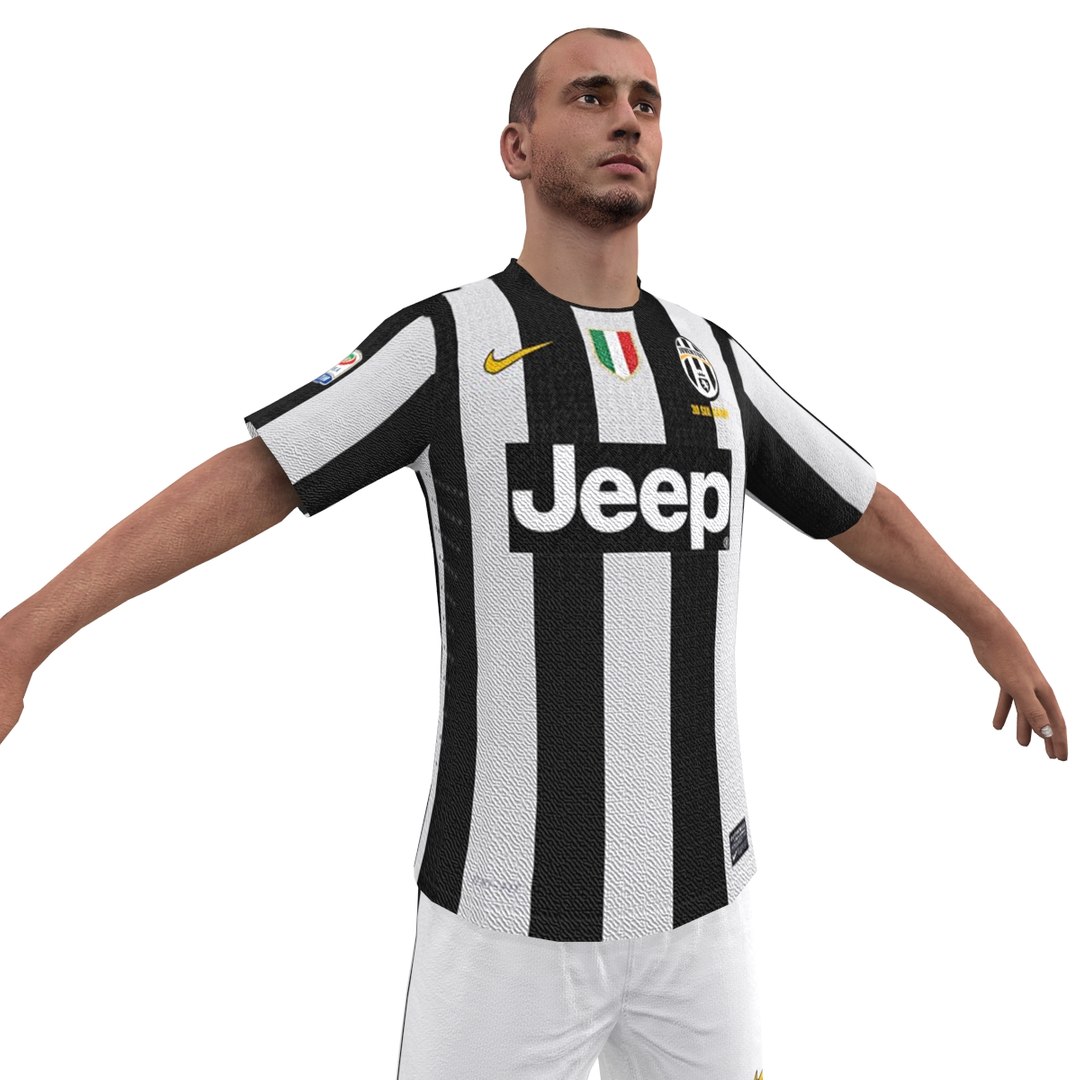 3d rigged soccer player model