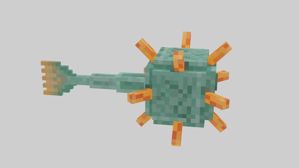 modelo 3d Minecraft Guardian - TurboSquid 2050762