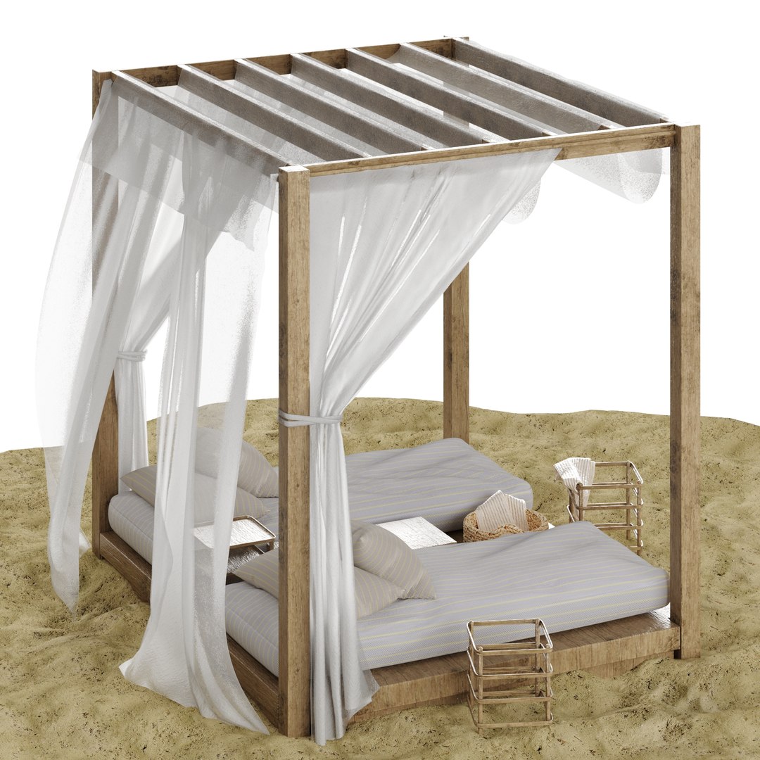 3D Beach Lounge Outdoor Set Model - TurboSquid 1680737