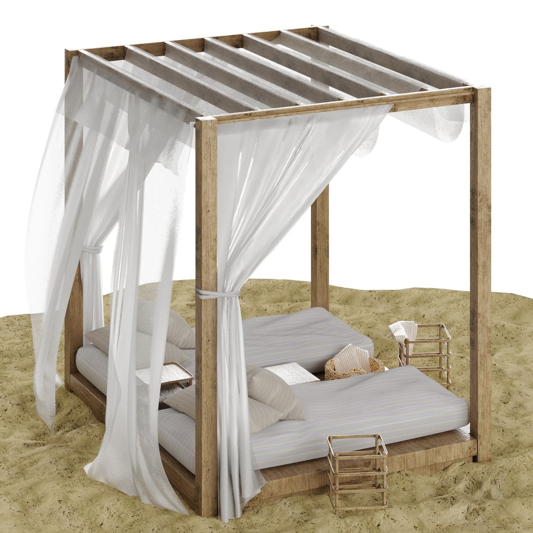 3D Beach Lounge Outdoor Set Model - TurboSquid 1680737