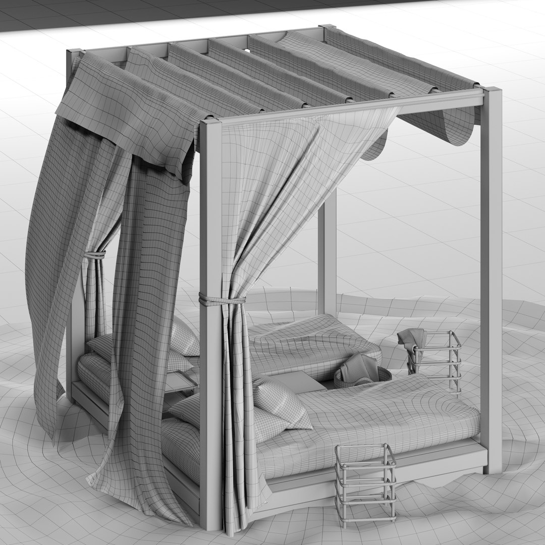 3D Beach Lounge Outdoor Set Model - TurboSquid 1680737