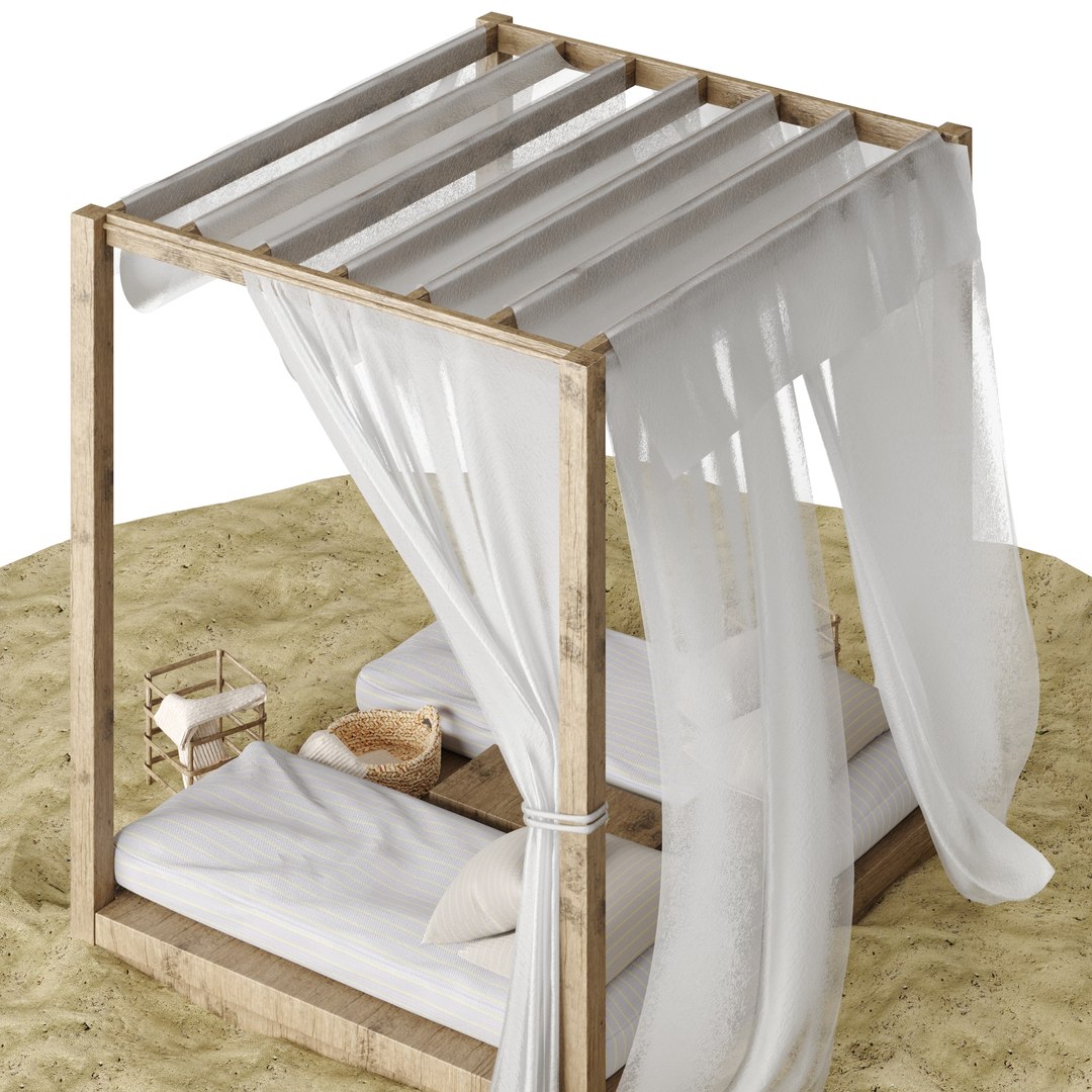 3D Beach Lounge Outdoor Set Model - TurboSquid 1680737