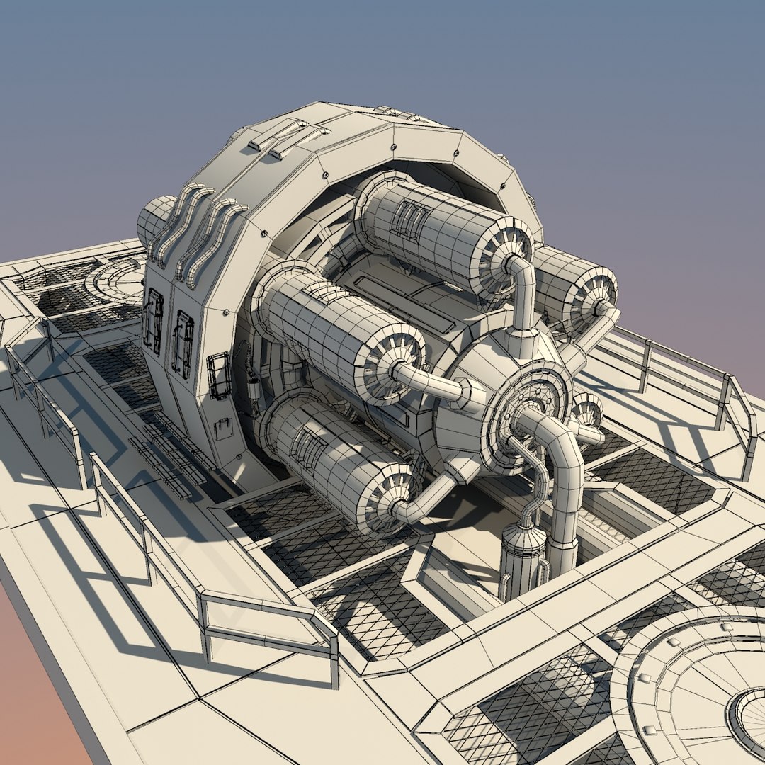 3dsmax futuristic reactor 2