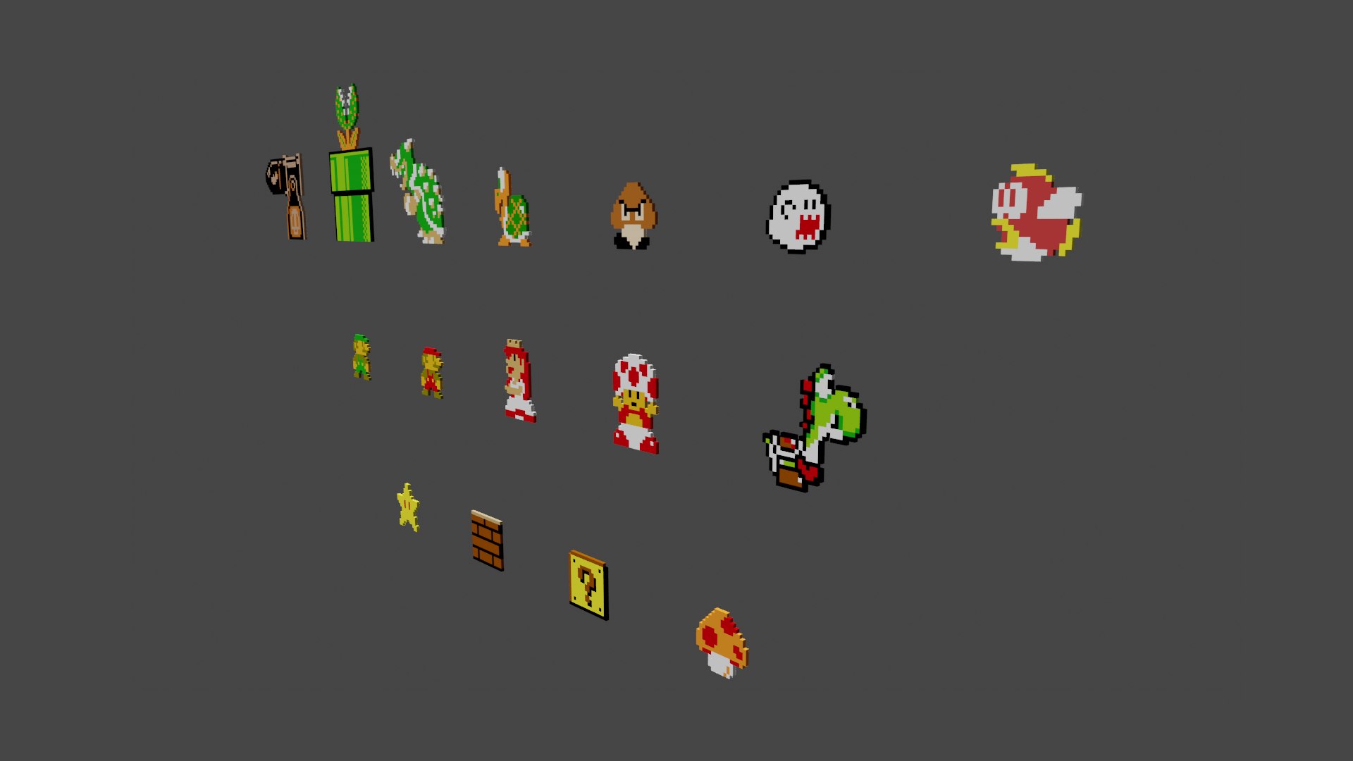 3D Nintendo Collection 8-Bit Super Mario Bros - TurboSquid 2040934