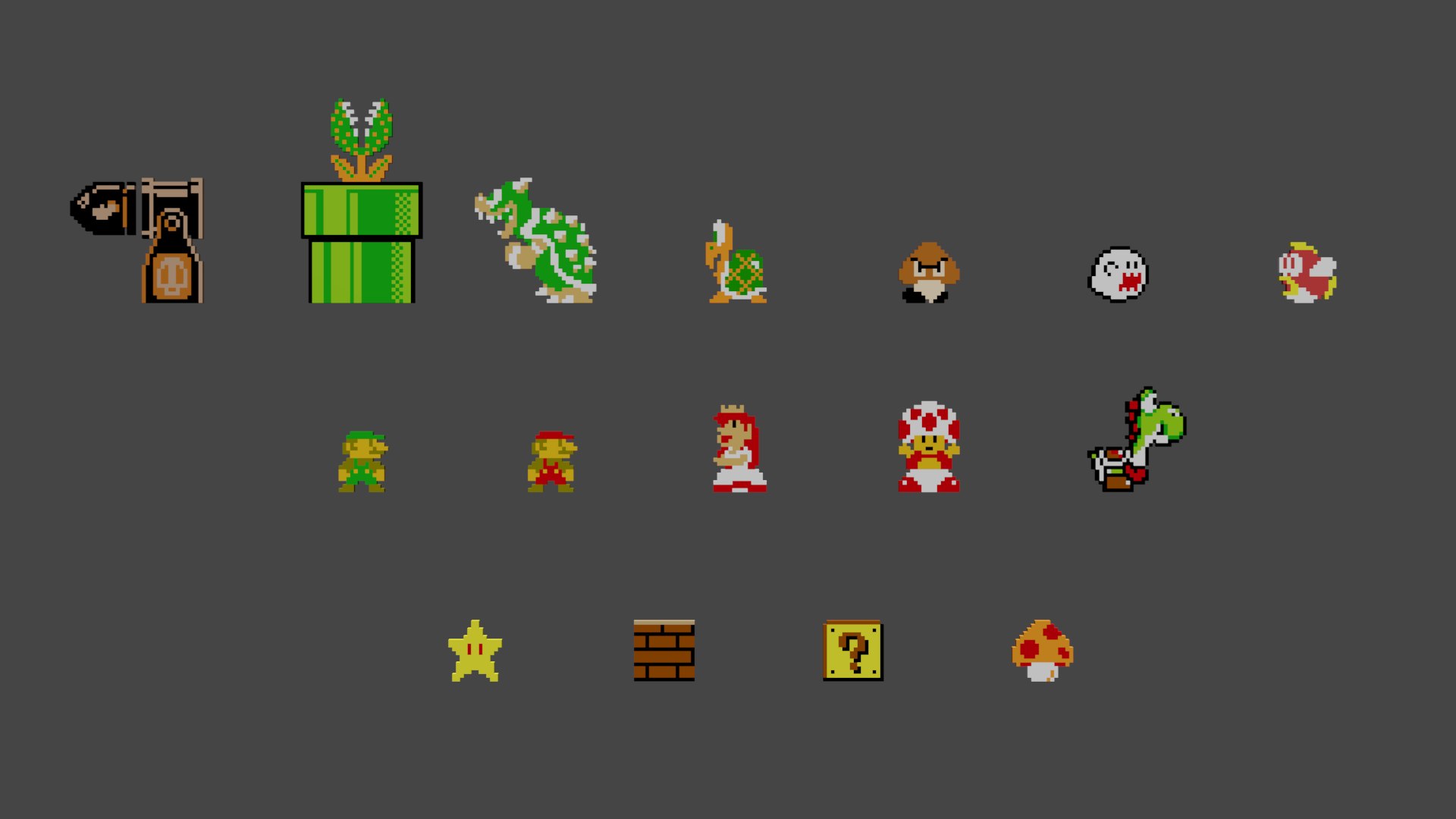 3D Nintendo Collection 8-Bit Super Mario Bros - TurboSquid 2040934