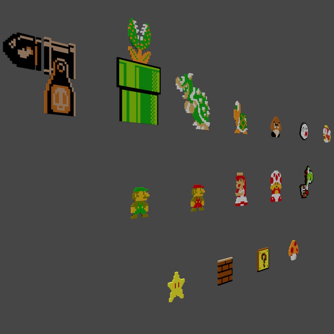 3D Nintendo Collection 8-Bit Super Mario Bros - TurboSquid 2040934