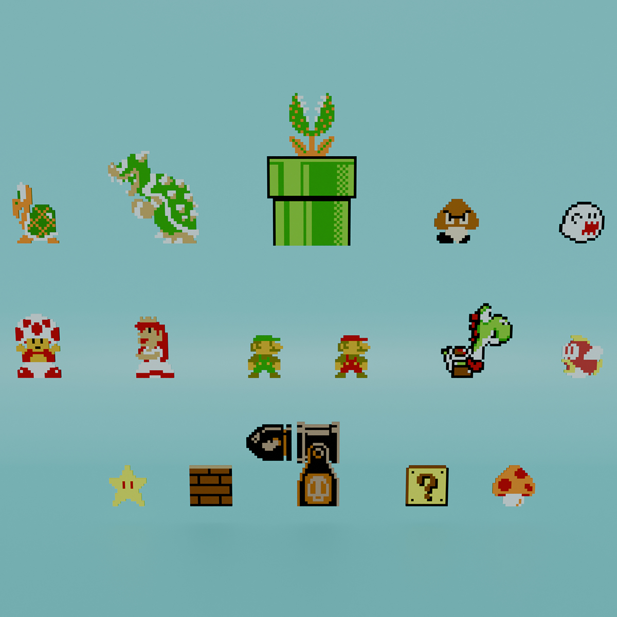 modelo 3d Colección Nintendo 8 bits Super Mario Bros. gratis - TurboSquid 2040934