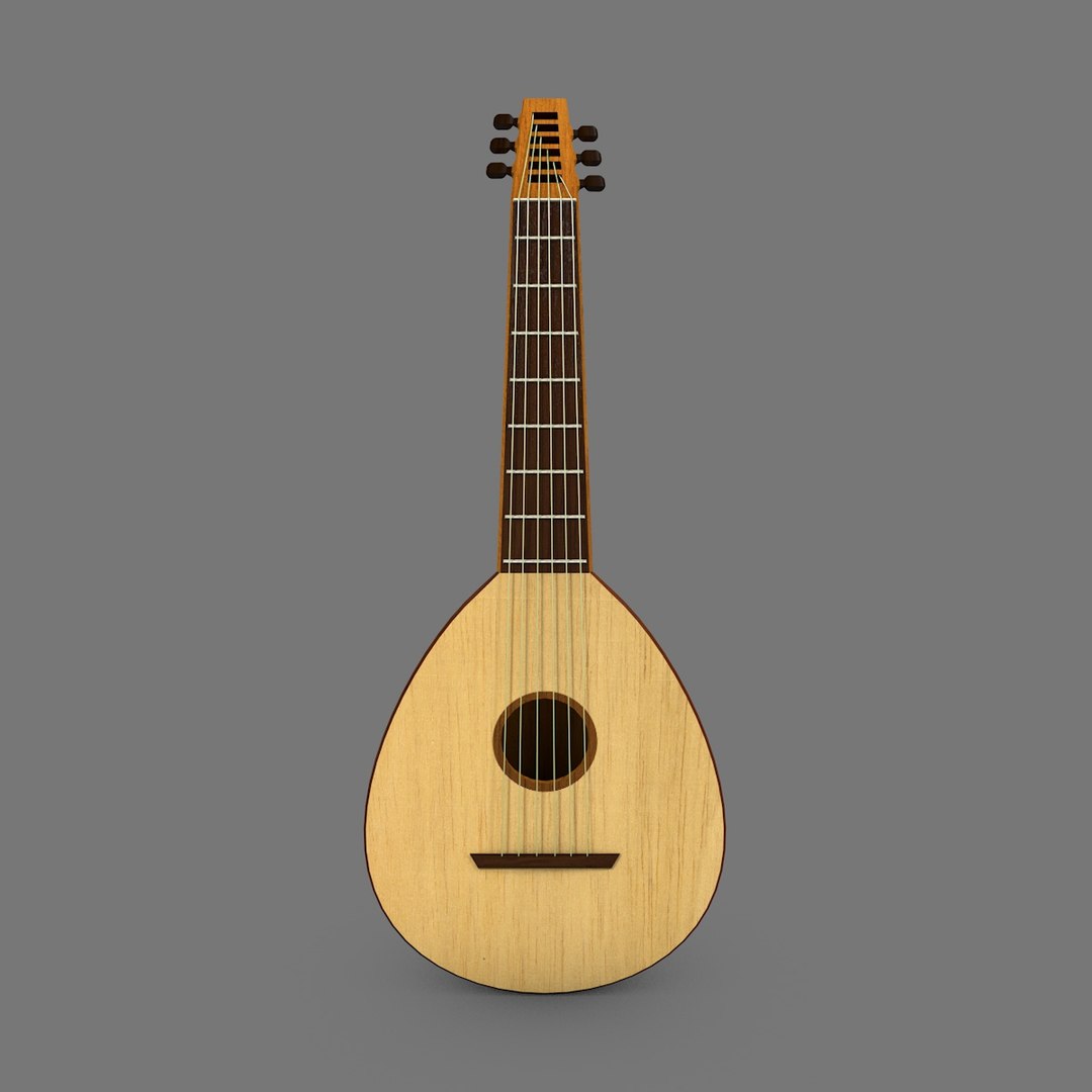 3d Lute Medieval Instrument Model