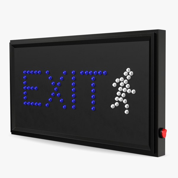 Blue LED Light Exit Sign OFF 3D 모델 - TurboSquid 2106246